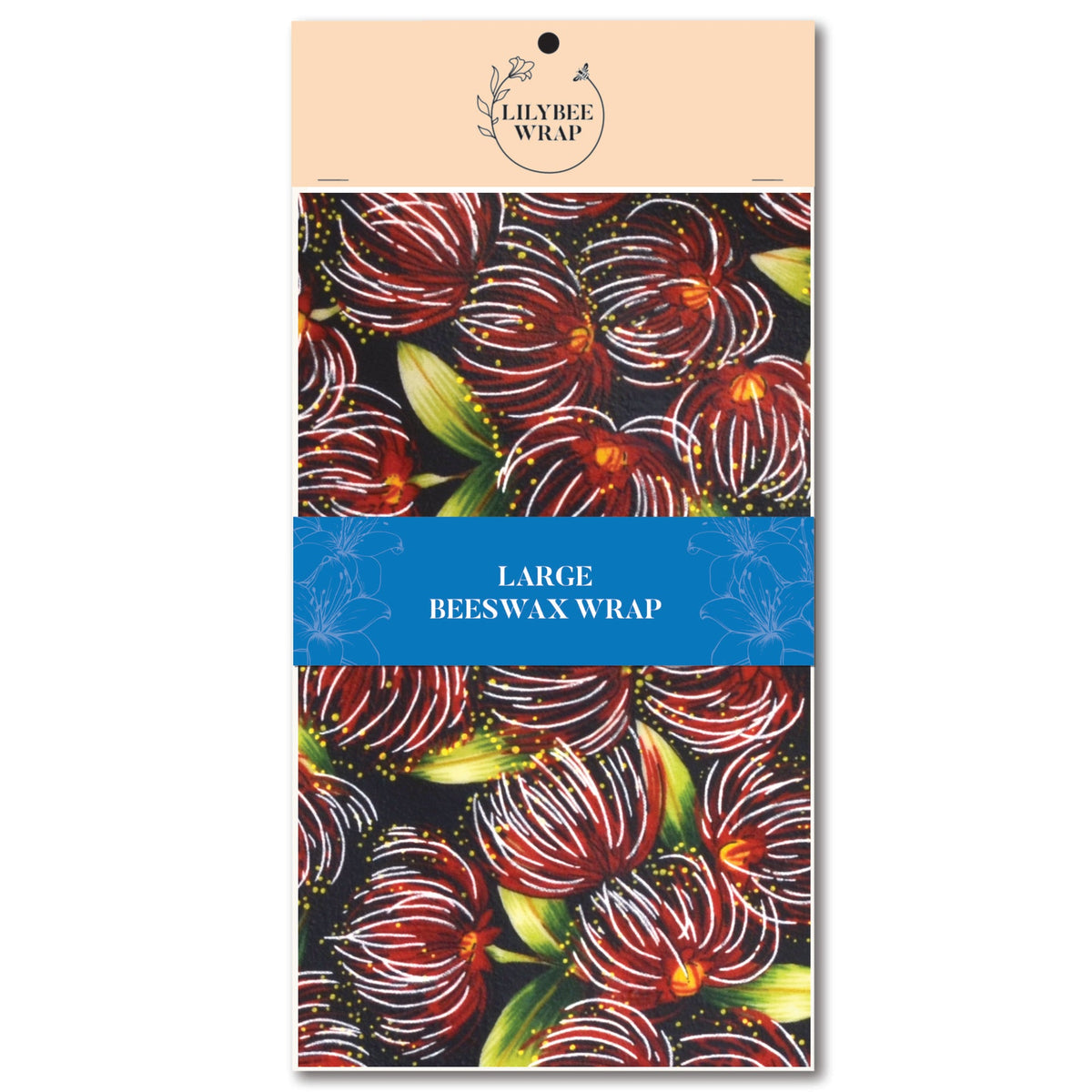 Pohutukawa Perfect - large beeswax wrap – Dee's Bees NZ