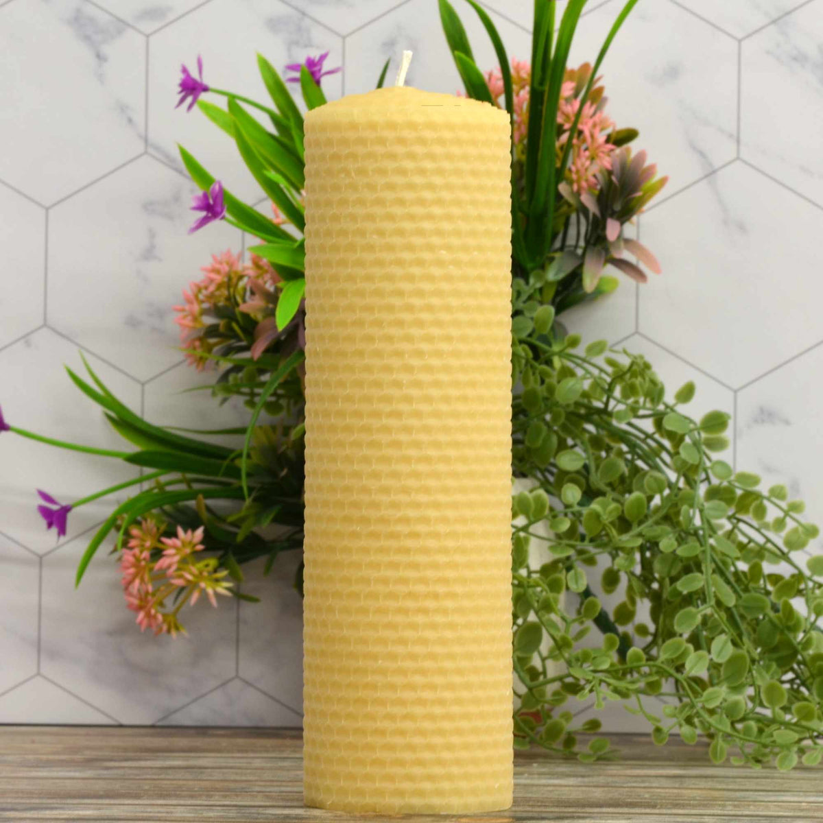 65 mm Hand-Rolled Beeswax Pillar Candles – Dee's Bees NZ